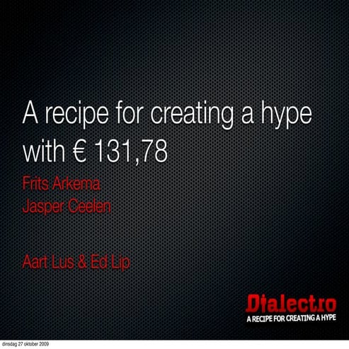 Dialectro - A Recipe For Creating A Hype | PPT