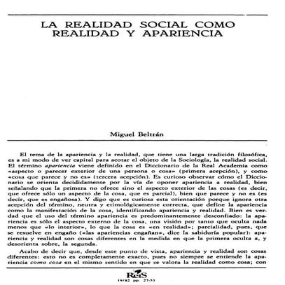 Dialnet la realidadsocialcomorealidady-apariencia-273096 | PDF