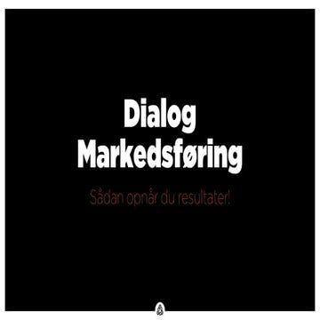 Intro til Dialogmarkedsføring | PDF