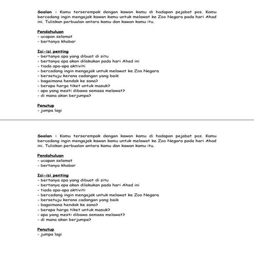 Dialog mengajak ke zoo negara | DOC