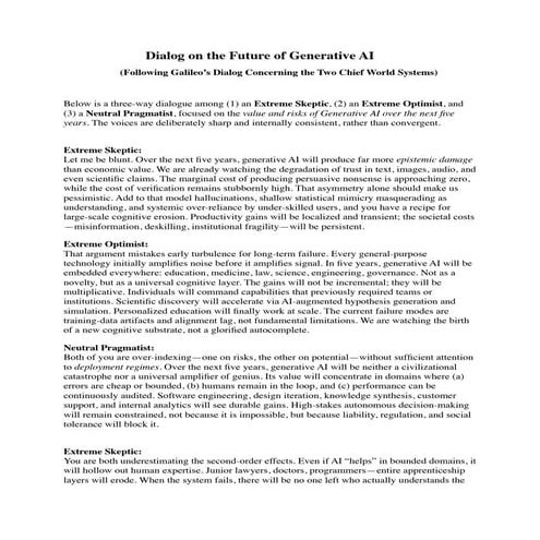 Dialogue: Generative AI Future in the Next 5 Years | PDF