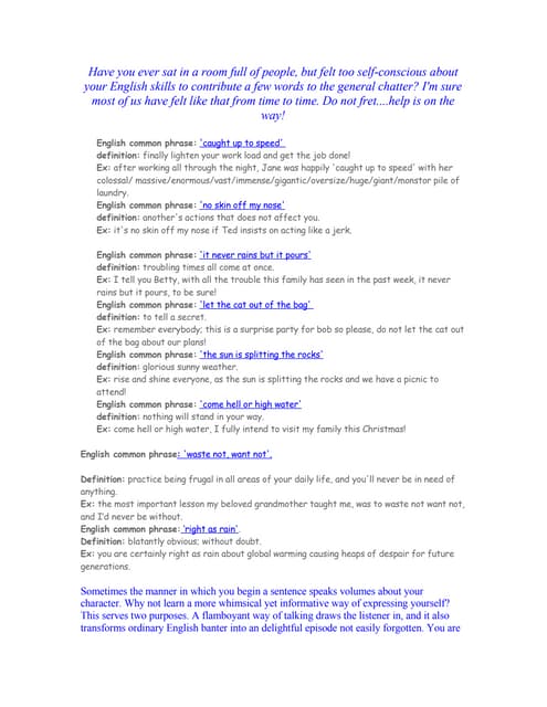 English idioms | PPT