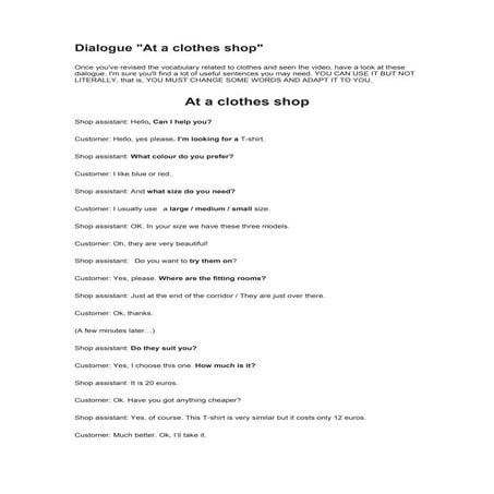 Dialogue shopping | PDF