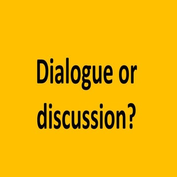 Dialogue or discussion? | PDF