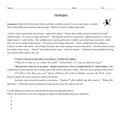 Dialogue notes with examples | DOC
