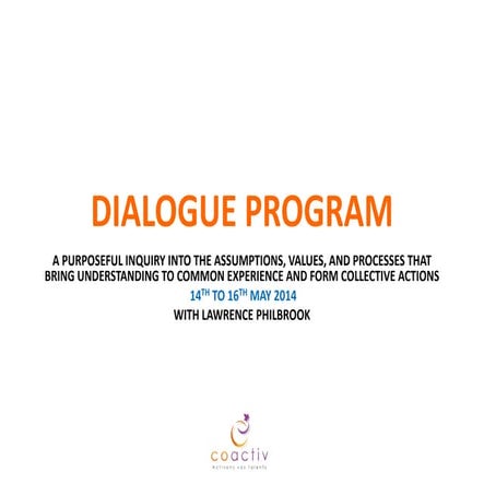 Dialogue program, 14th to 16th May 2014 | PPT