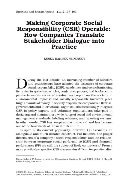 Csr abstract | PDF