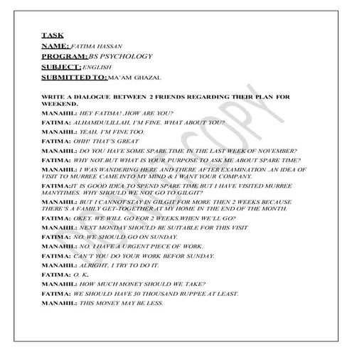 Dialogue writing | PDF