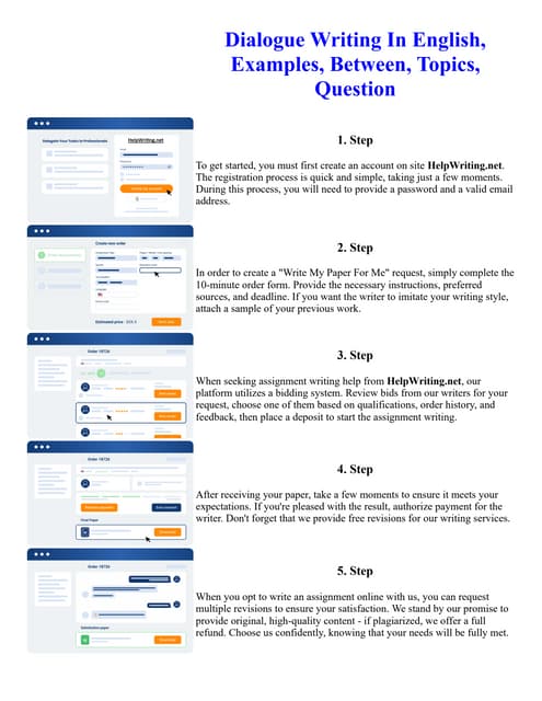 Topics for dialogue writing store