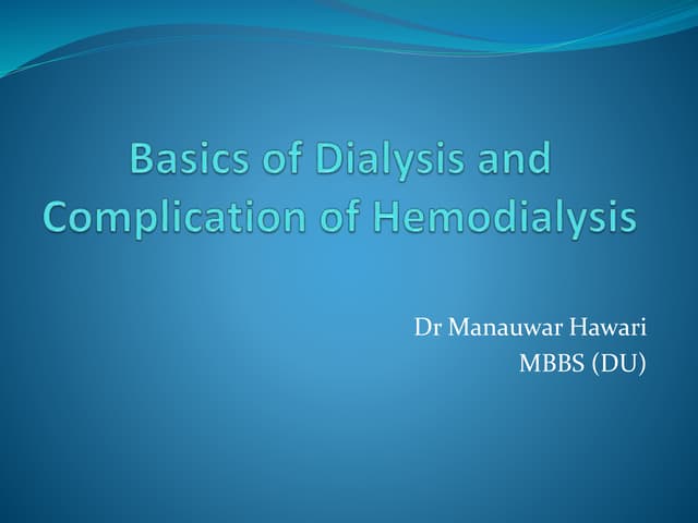 Haemodialysis | PPTX