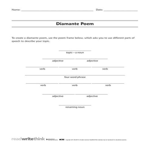 Diamante Poem.pdf | Poetry | Books and Literature