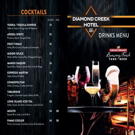 Drinks Menu - Diamond Creek Hotel | PDF
