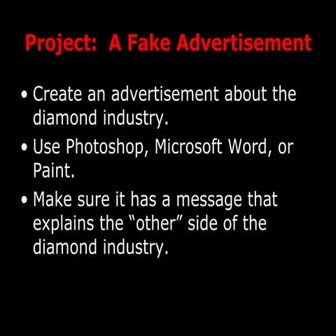 Diamond Fake Ad Student Examples | PPT | Economy | Business and Finance