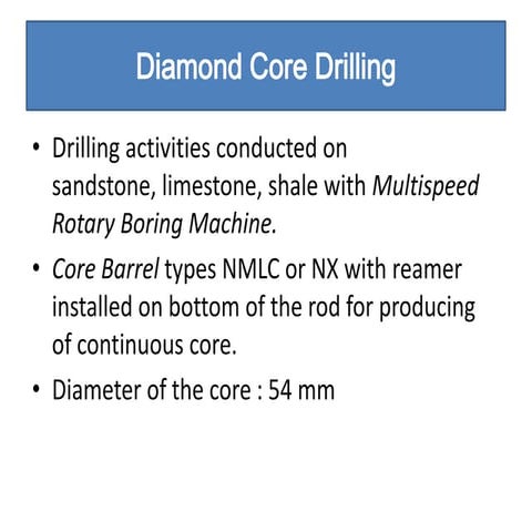 Core orientation in drilling of ROCKS for Site Investigation Works | PDF