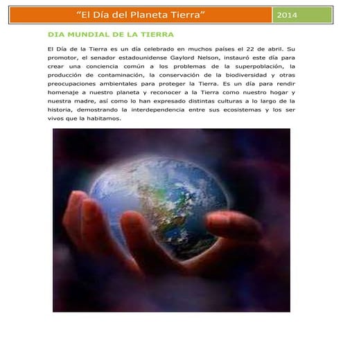 Dia del Planeta Tierra | DOCX