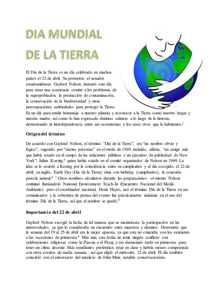 Dia mundial de la tierra