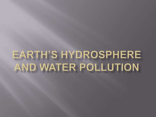 Hydrosphere | PPTX