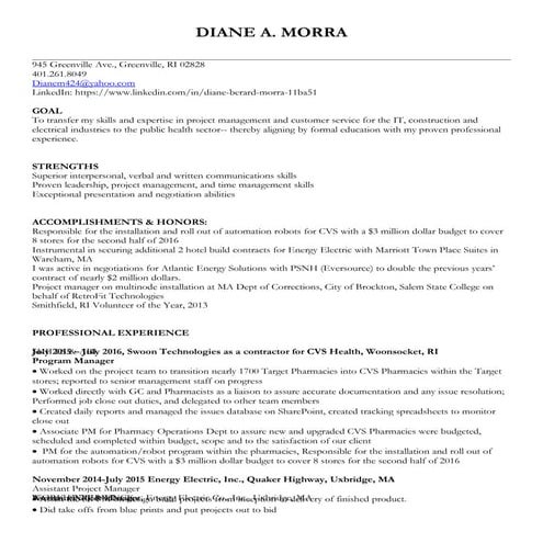 Diane morra resume (1) | DOC