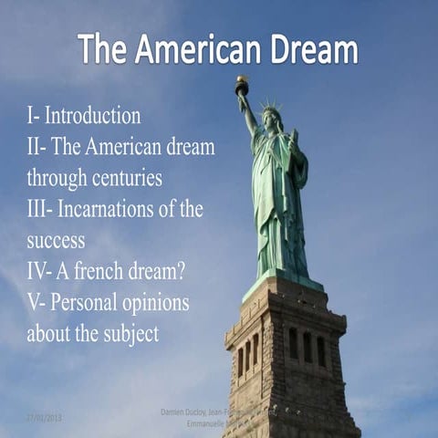 Diaporama the american dream | PPTX