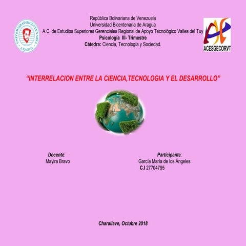 Interrelacion entre la ciencia, la tecnologia y desarrollo | PPTX
