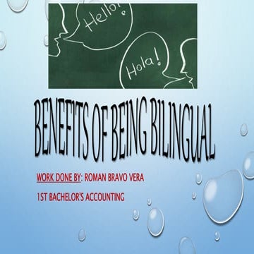 BENEFICIOS DE SER BILINGUE TRABAJO IVESTIGATIVO | PPTX