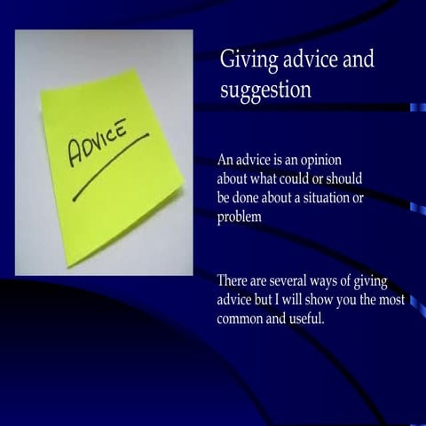 Asking for giving suggestion and advice | PPTX