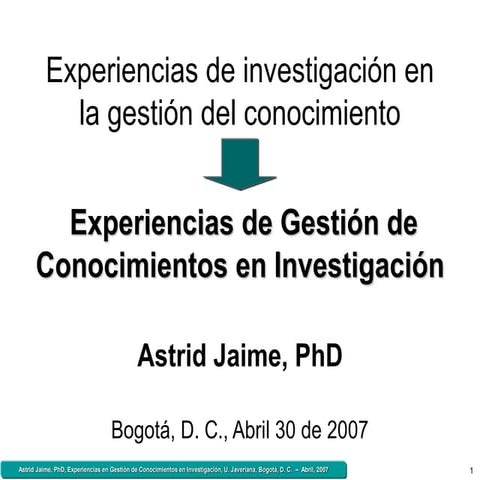 Gestión del Conocimiento | PPT
