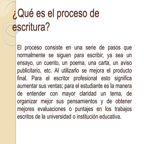 EL PROCESO DE ESCRITURA | PPTX