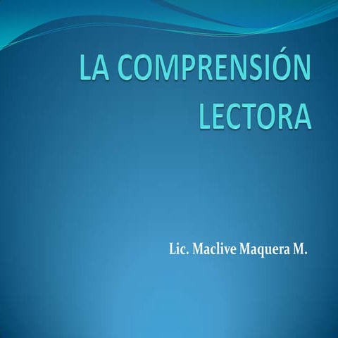 Diapositivas comprensión lectora | PPTX