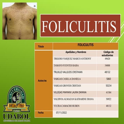 DIAPOSITIVAS DE FOLICULITIS (DERMATOLOGIA) TERMINADO[1] (1).pptx