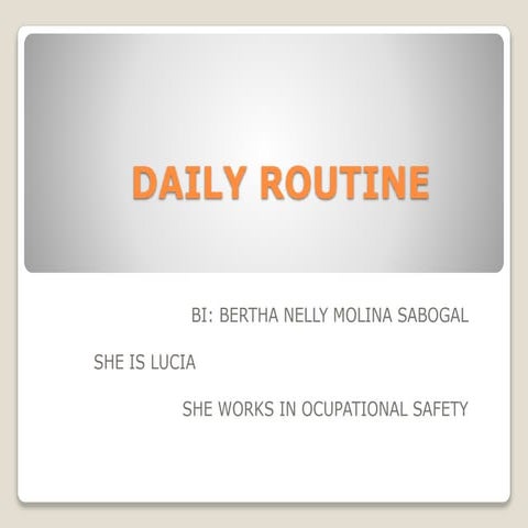 DAILY ROUTINE | PPTX | Daycare and Pre-School | Parenting
