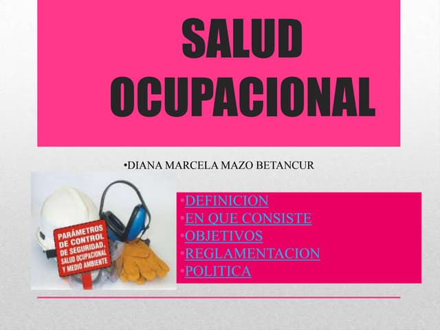 Diapositivas salud ocupacional sau