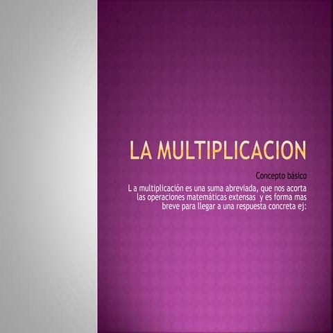 Diapositivas la multiplicacion | PPTX