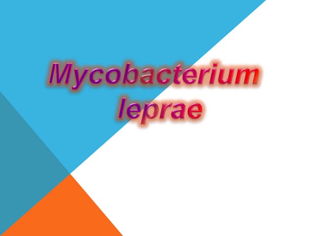 Mycobacterium tuberculosis(Microbiology) | PPTX