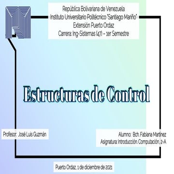 Estructuras de Control, Funciones y Procedimientos en la Computación | PPTX
