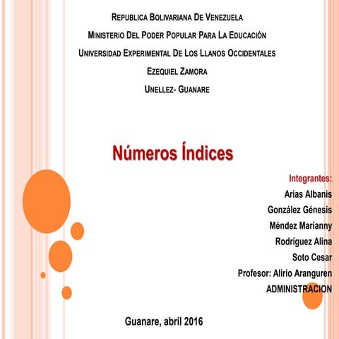 Numeros Indices | PPTX