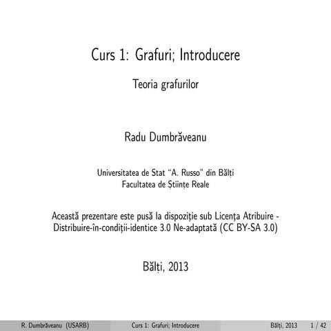 Curs 1: Grafuri; Introducere | PDF