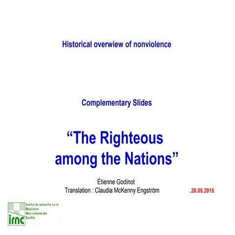 History and actors of nonviolence. — 08. The Righteous among the ...