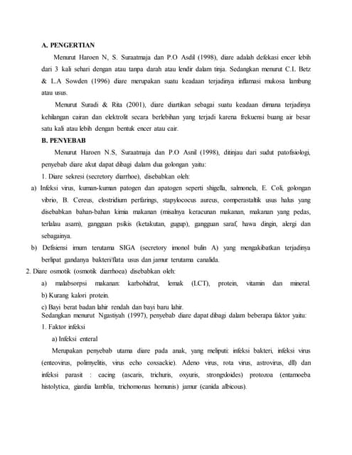 Patofisiologi diare pada anak | DOCX