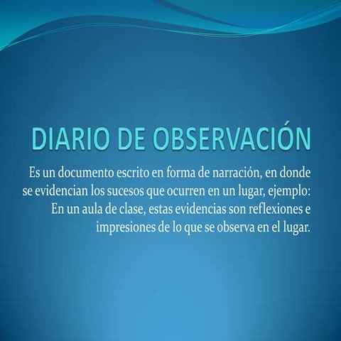 Diario de observación | PPTX