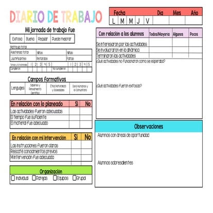 DIARIO DE TRABAJO 2 para trabajar a nivel primaria | PDF