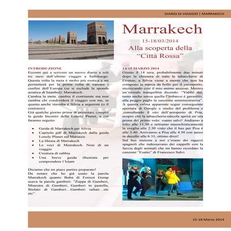 Diario di viaggio marrakech | PDF