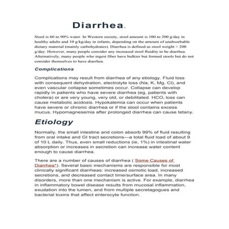 Diarrhea | DOC