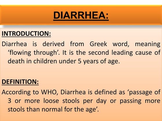 Diarrhoea | PPT