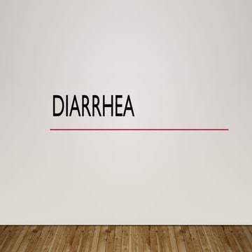 Comprehensive Overview of Causes and Types of Diarrhoea | PPTX