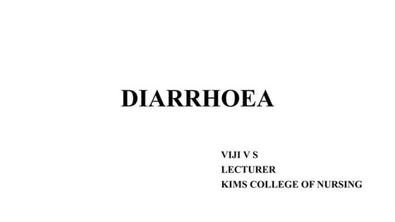 IMNCI: Diarrhoea | PPTX