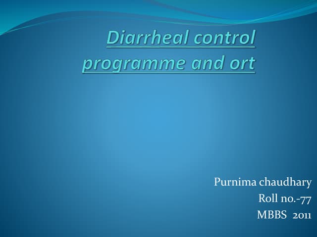 Management of diarrhoea | PPTX