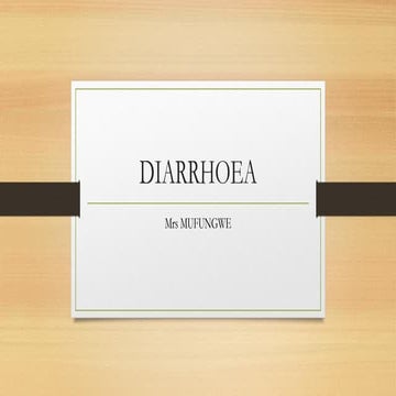 Diarrhoea | PPTX