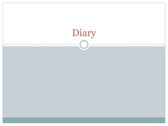 How to write a diary entry | PPT