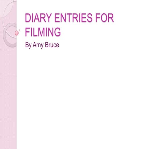 Diary entries for filming | PPTX
